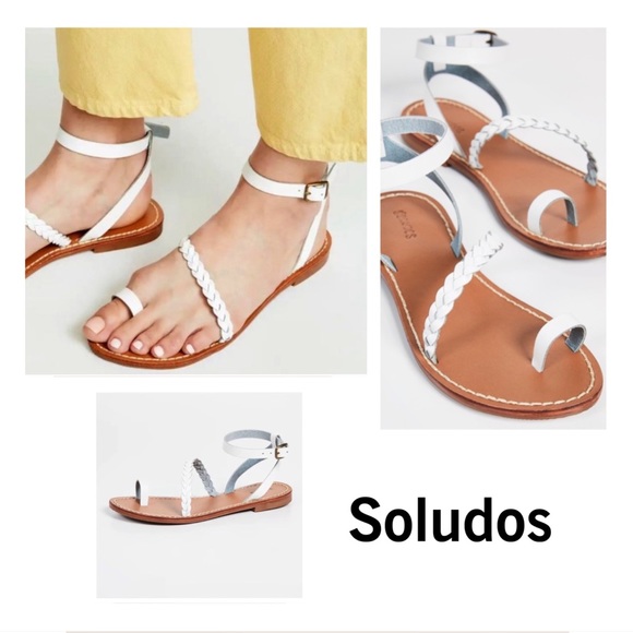 Soludos | Shoes | Soludos Madrid Strappy Leather Sandal In White | Poshmark